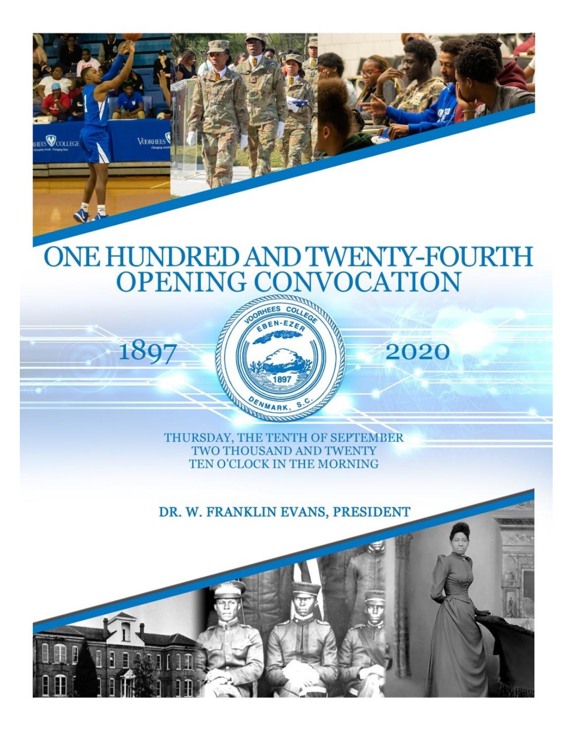 Voorhees College Fall 2020 Opening Convocation Program by Voorhees ...