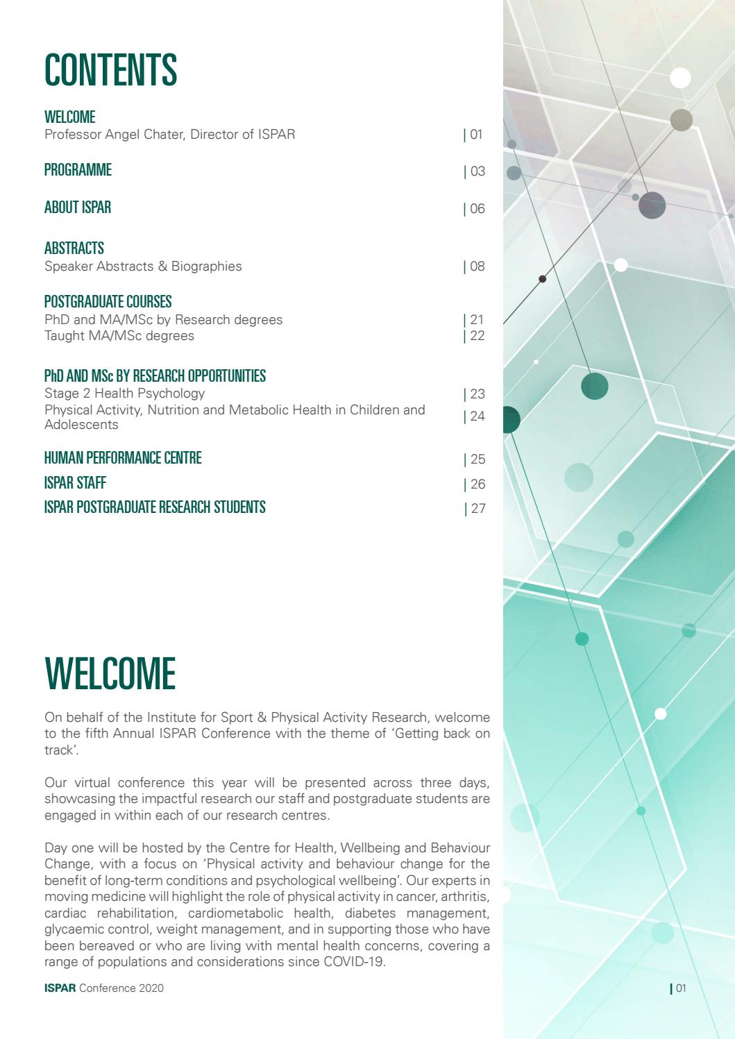 ISPAR Conference 2020 - Programme and Abstracts by University of ...