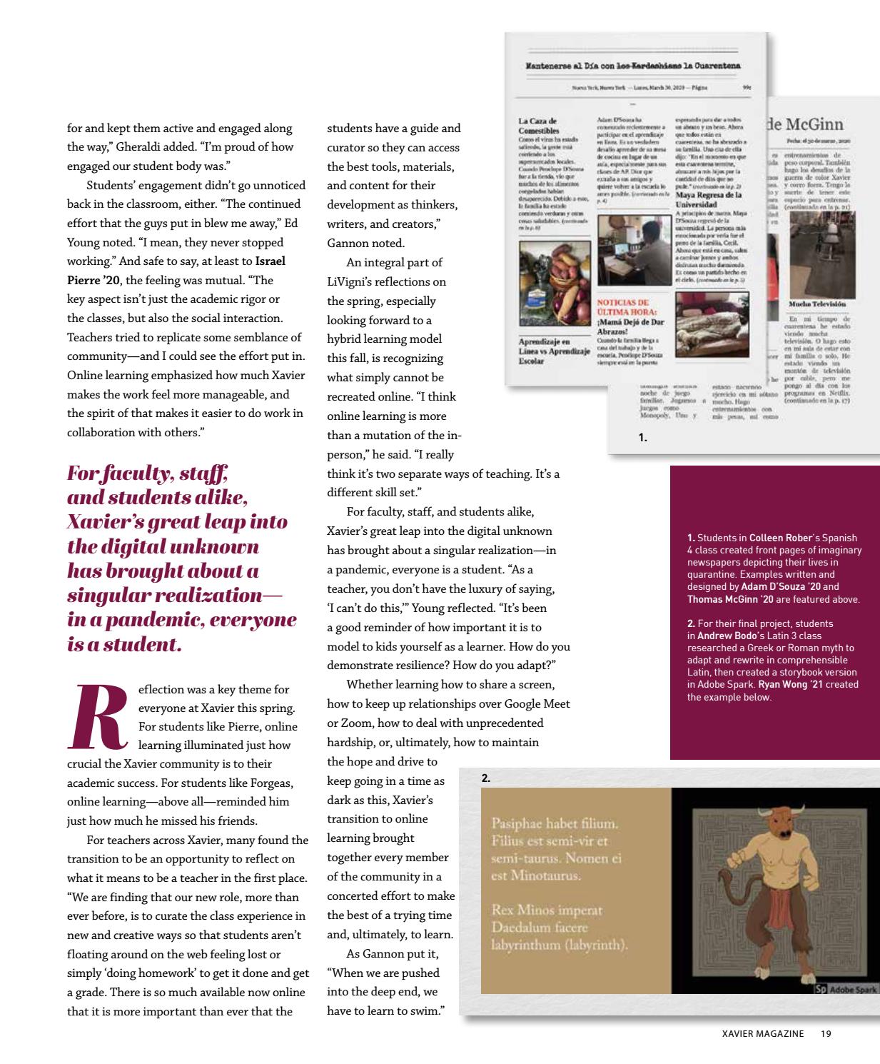 Xavier Magazine: Summer 2020 by Xavier High School - Issuu