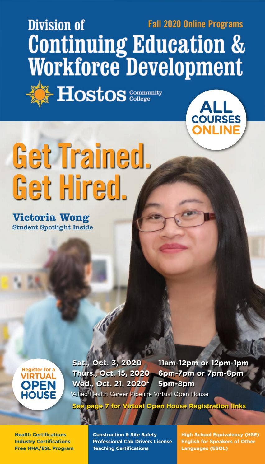 Fall 2020 Online Programs Continuing Education Catalog by Hostos ...