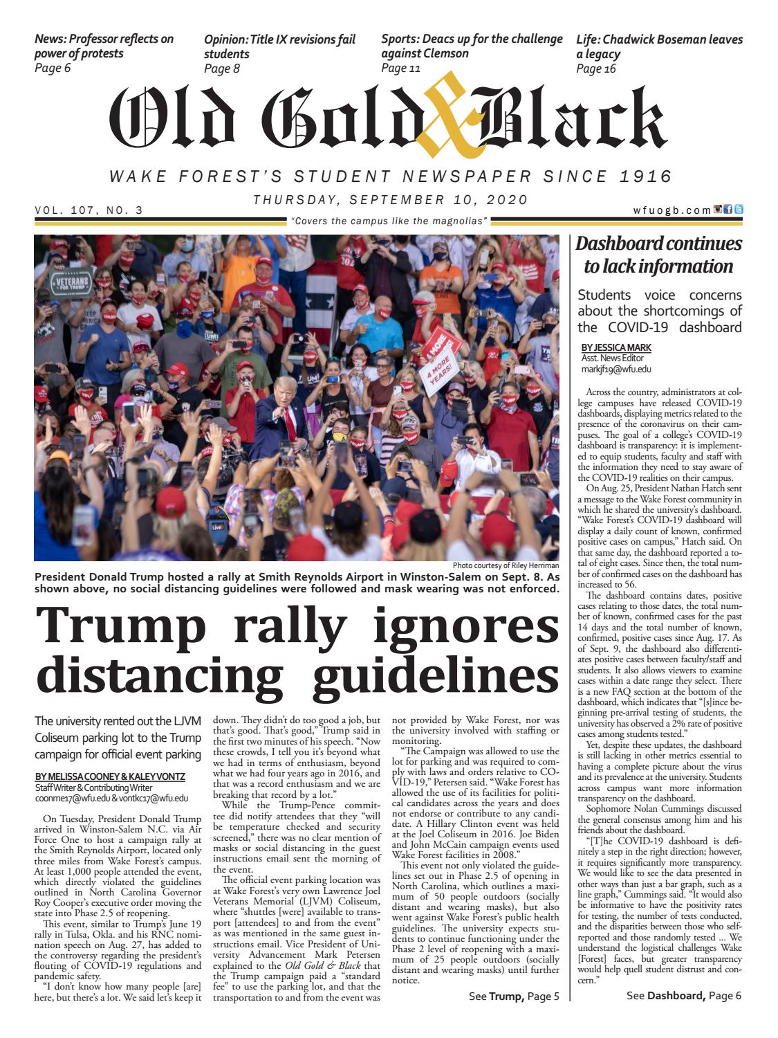 9/10 Issue by Old Gold & Black - Issuu