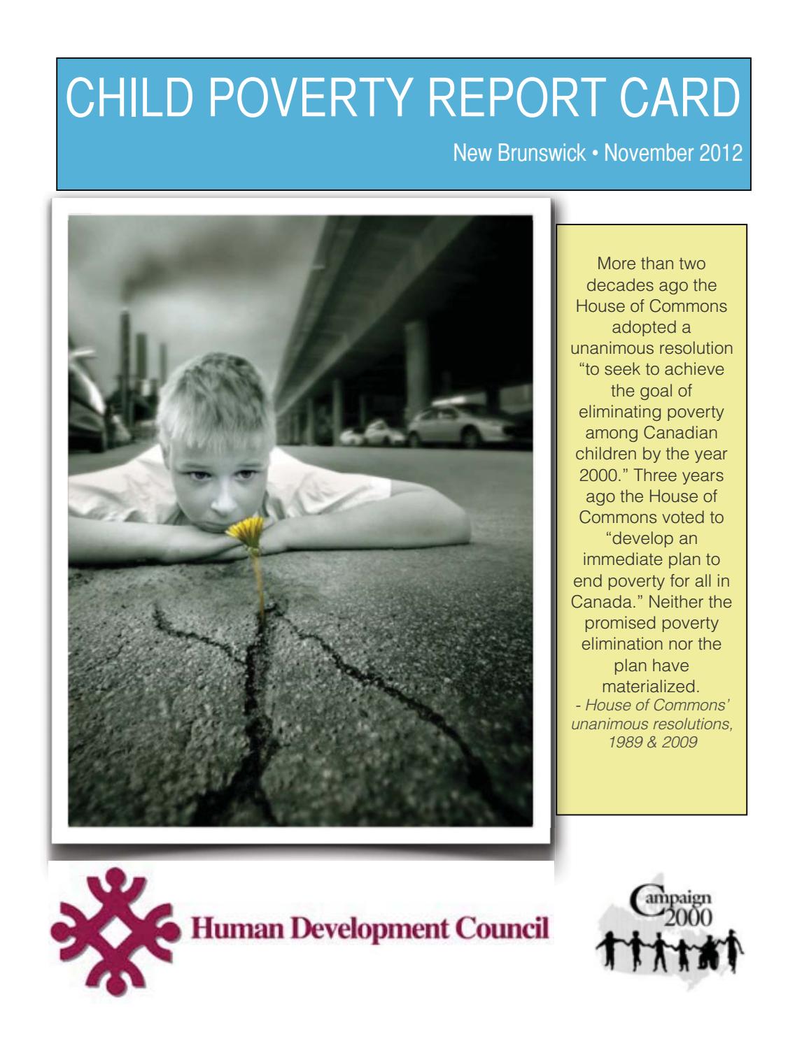 2012 New Brunswick Child Poverty Report Card by sjhdc - Issuu