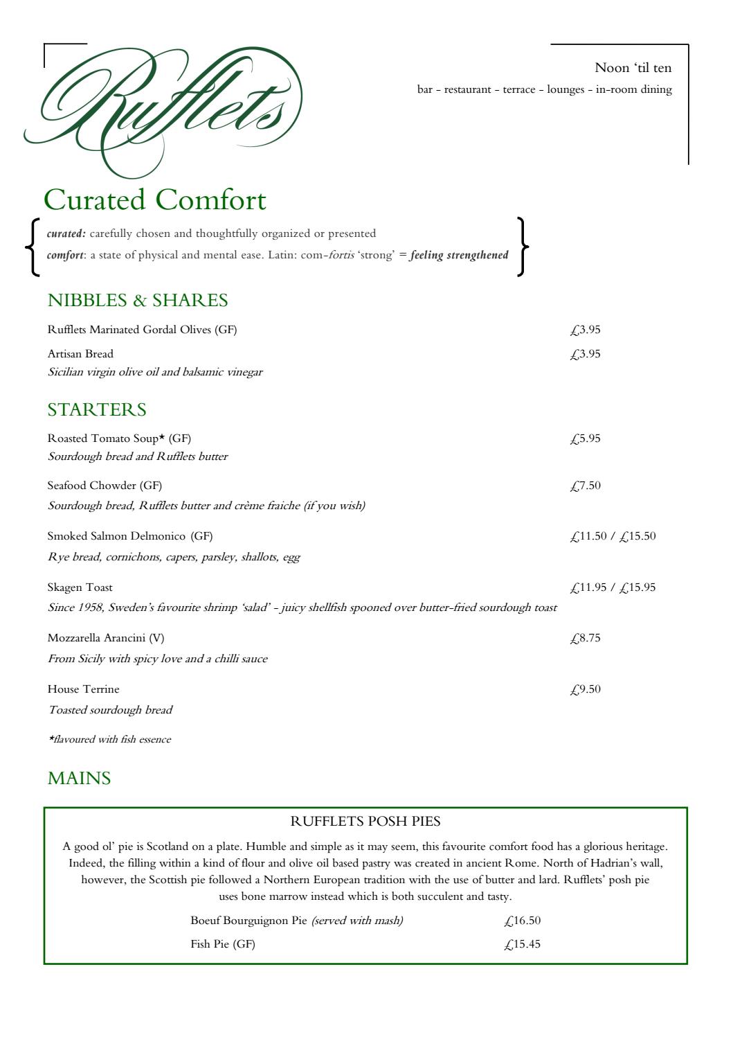 RUFFLETS St Andrews | WINE & DINE Curated Comfort Menu by Ingenia ...