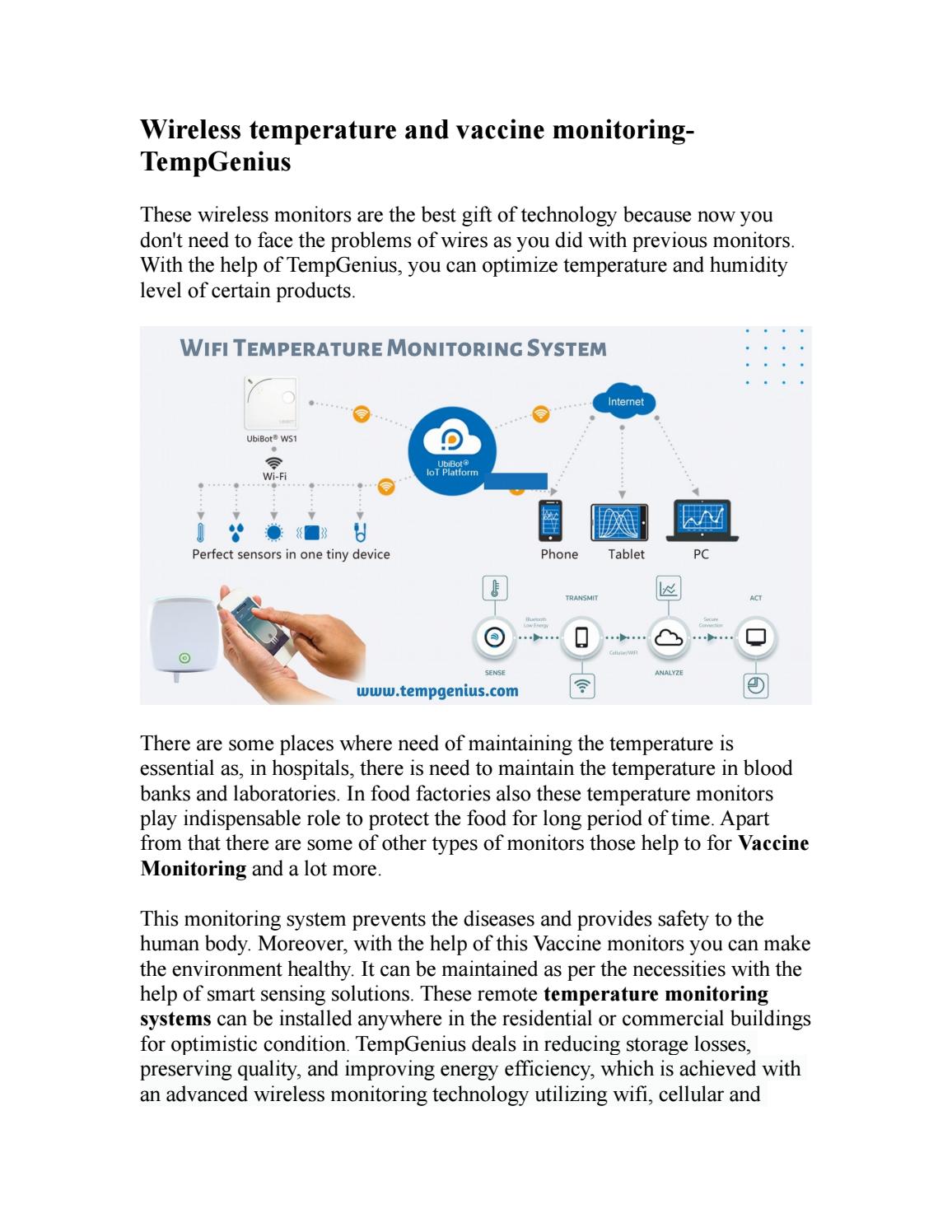 Wireless temperature and vaccine monitoring- TempGenius by tempgenius ...