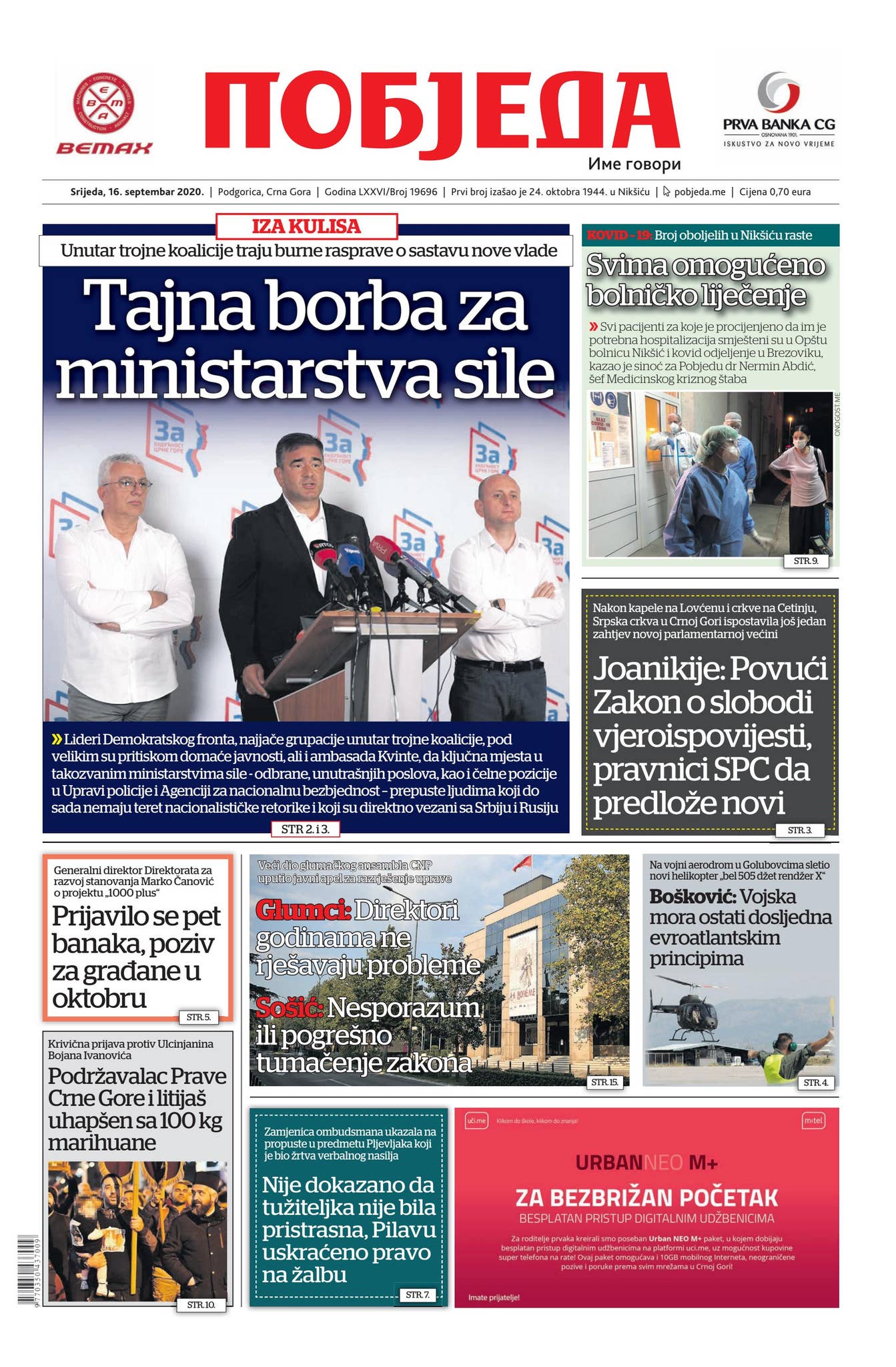 Dnevni list Pobjeda 16.09.2020. by Pobjeda - Issuu