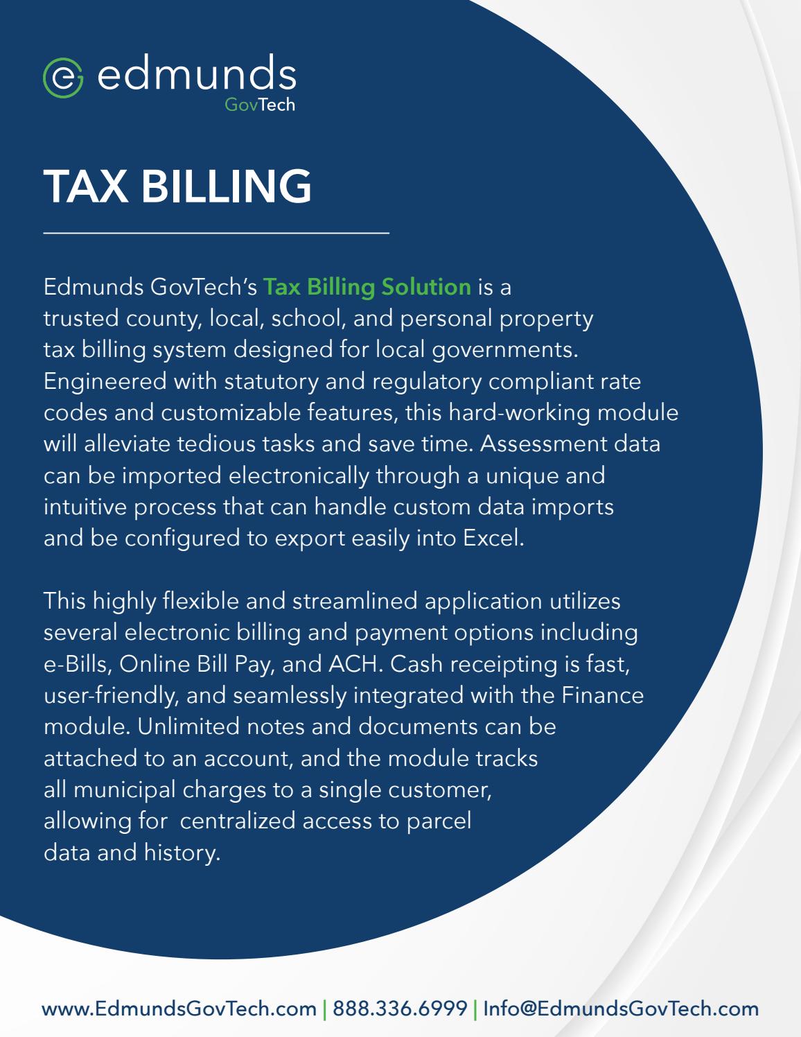 Tax Billing & Collections Product Highlights by Edmunds GovTech - Issuu