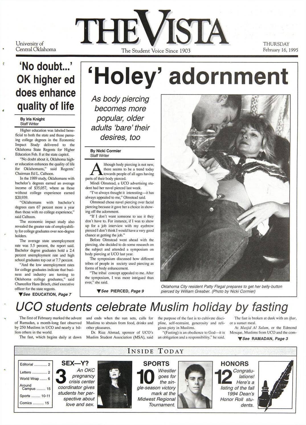 The Vista February 16, 1995 by The Vista - Issuu