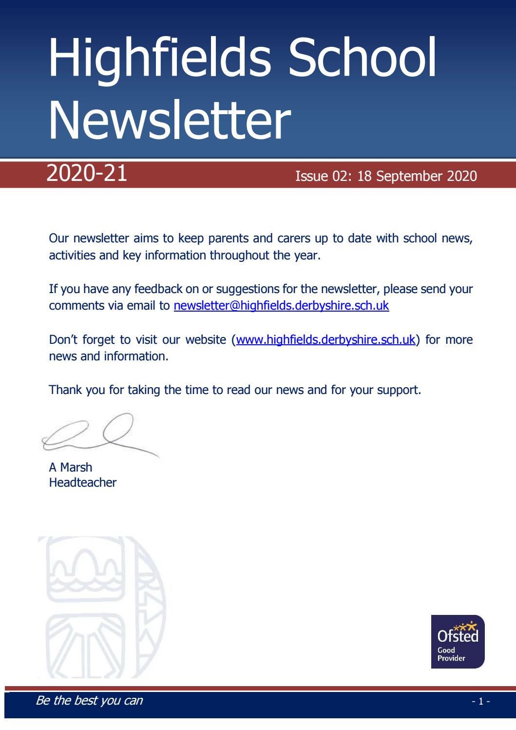 Highfields Newsletter Issue 2 by Highfields School - Issuu