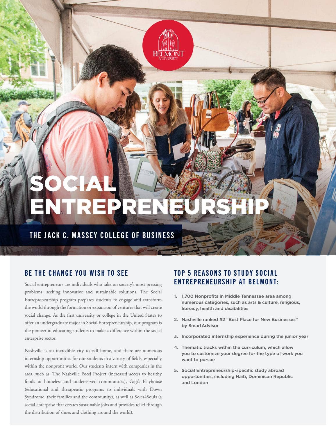 Social Entrepreneurship Program Flyer by Belmont University - Issuu