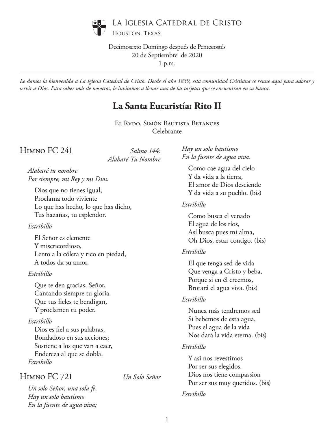 1pm Spanish leaflet 9/20/20 by Christ Church Cathedral - Issuu