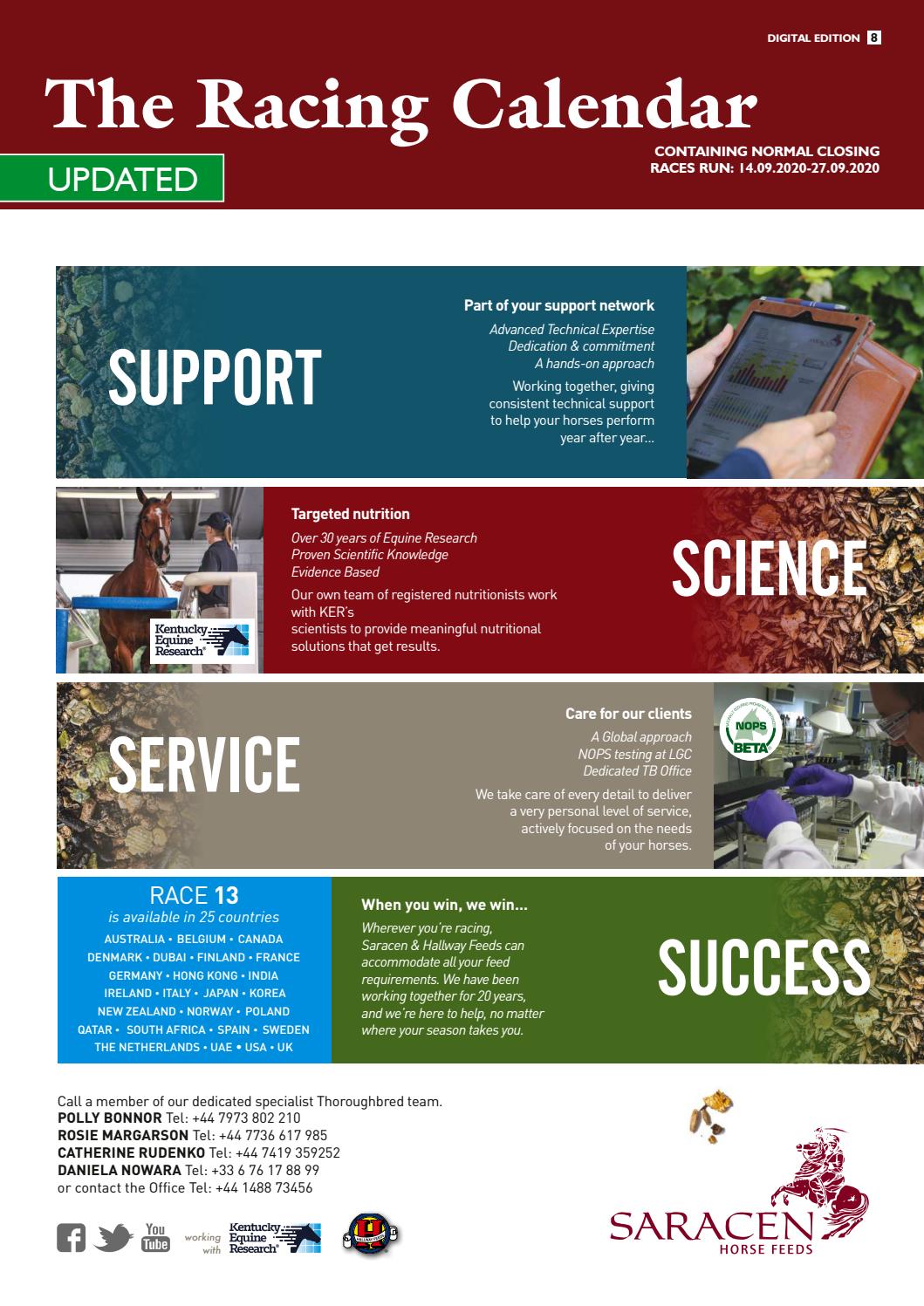 Racing Calendar 14th-27th September 2020 by Weatherbys - Issuu