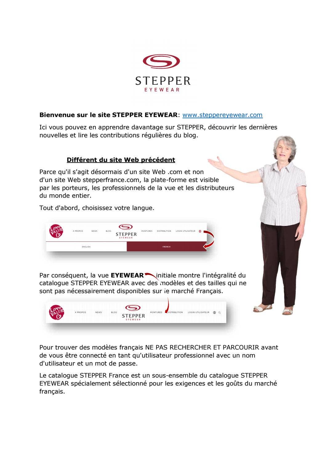 Welcome to the New STEPPER France Website by stepper-eyewear - Issuu