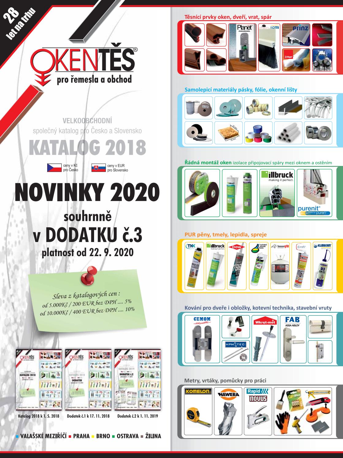OKENTĚS Novinky 2020 v Dodatku č.3 by OKENTĚS, obchod pro řemeslníky ...