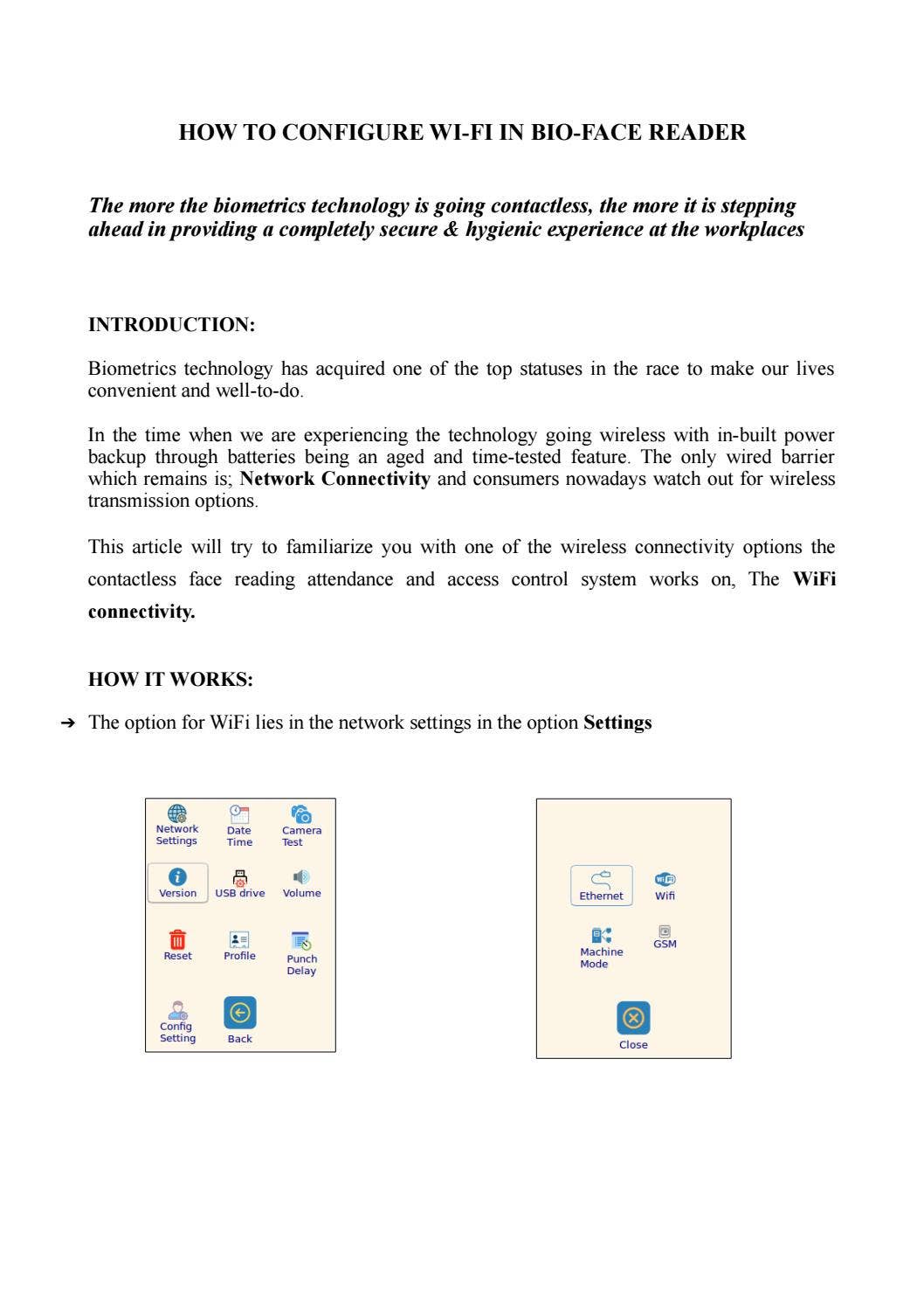 HOW TO CONFIGURE WI-FI IN BIO-FACE READER by Star Link - Issuu