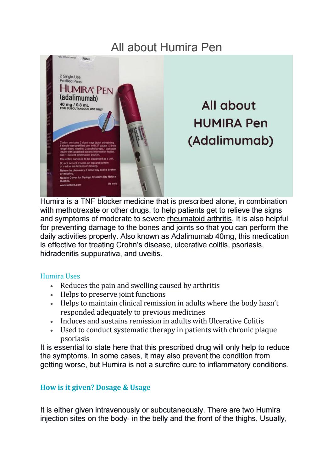 All about Humira Pen by Ikris Pharma - Issuu