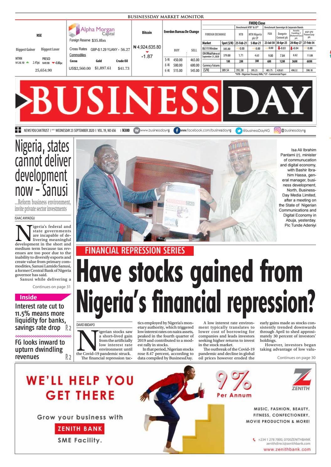 BusinessDay 23 Sep 2020 by BusinessDay - Issuu