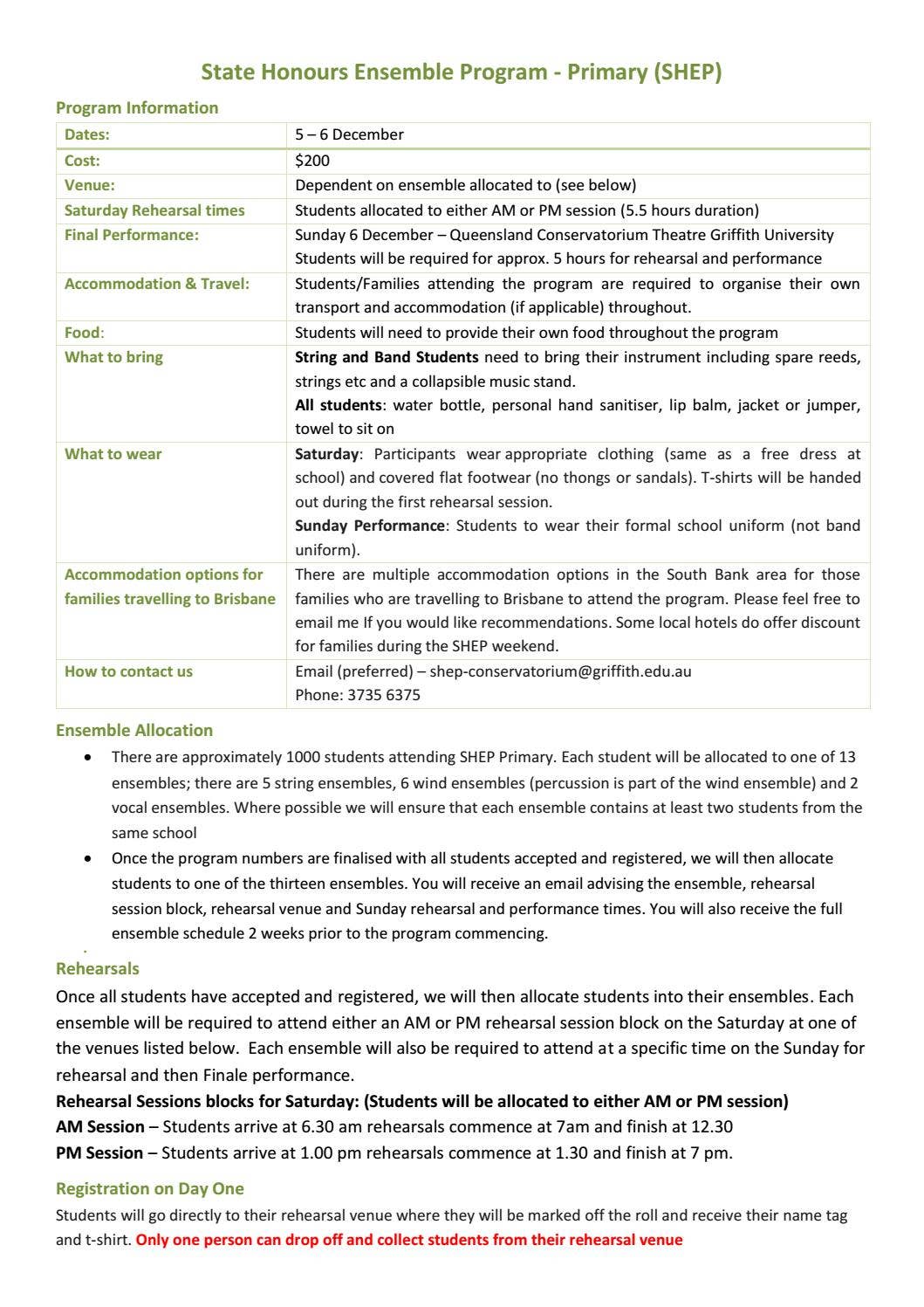 SHEP Primary by Queensland Conservatorium Griffith University - Issuu