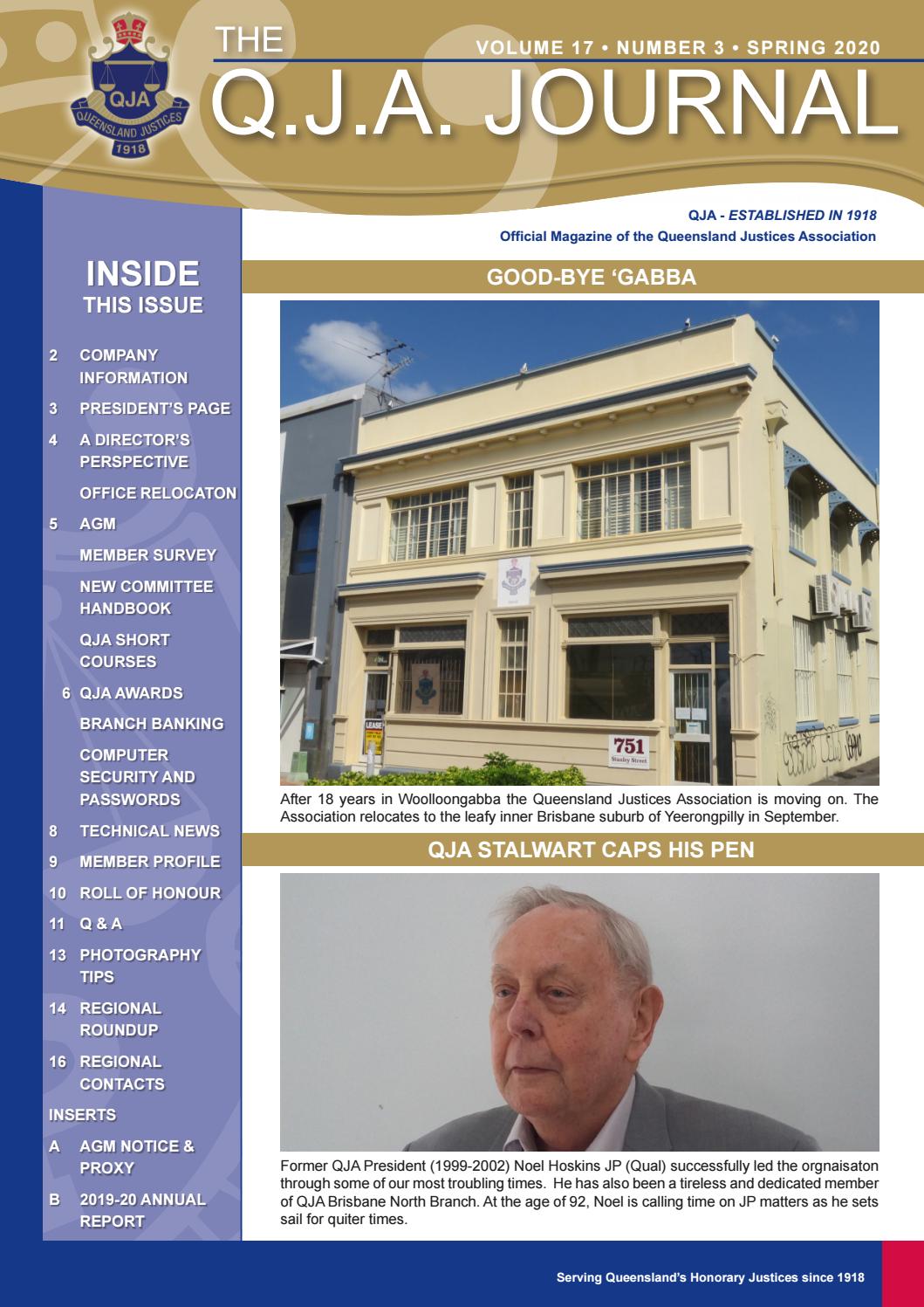 QJA Journal Spring 2020 by Queensland Justices Association - Issuu