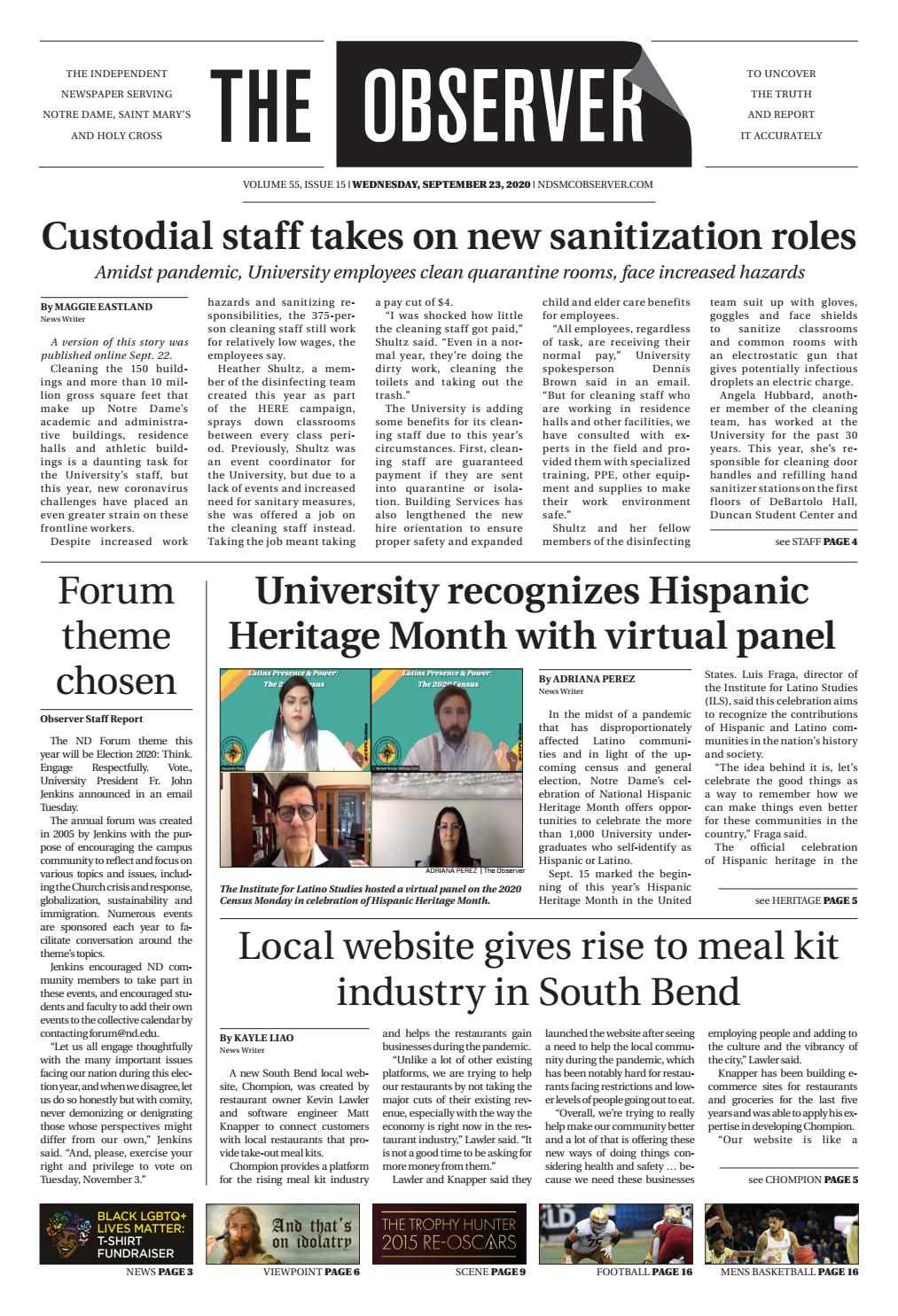 Print Edition of The Observer for Wednesday, September 23, 2020 by The ...