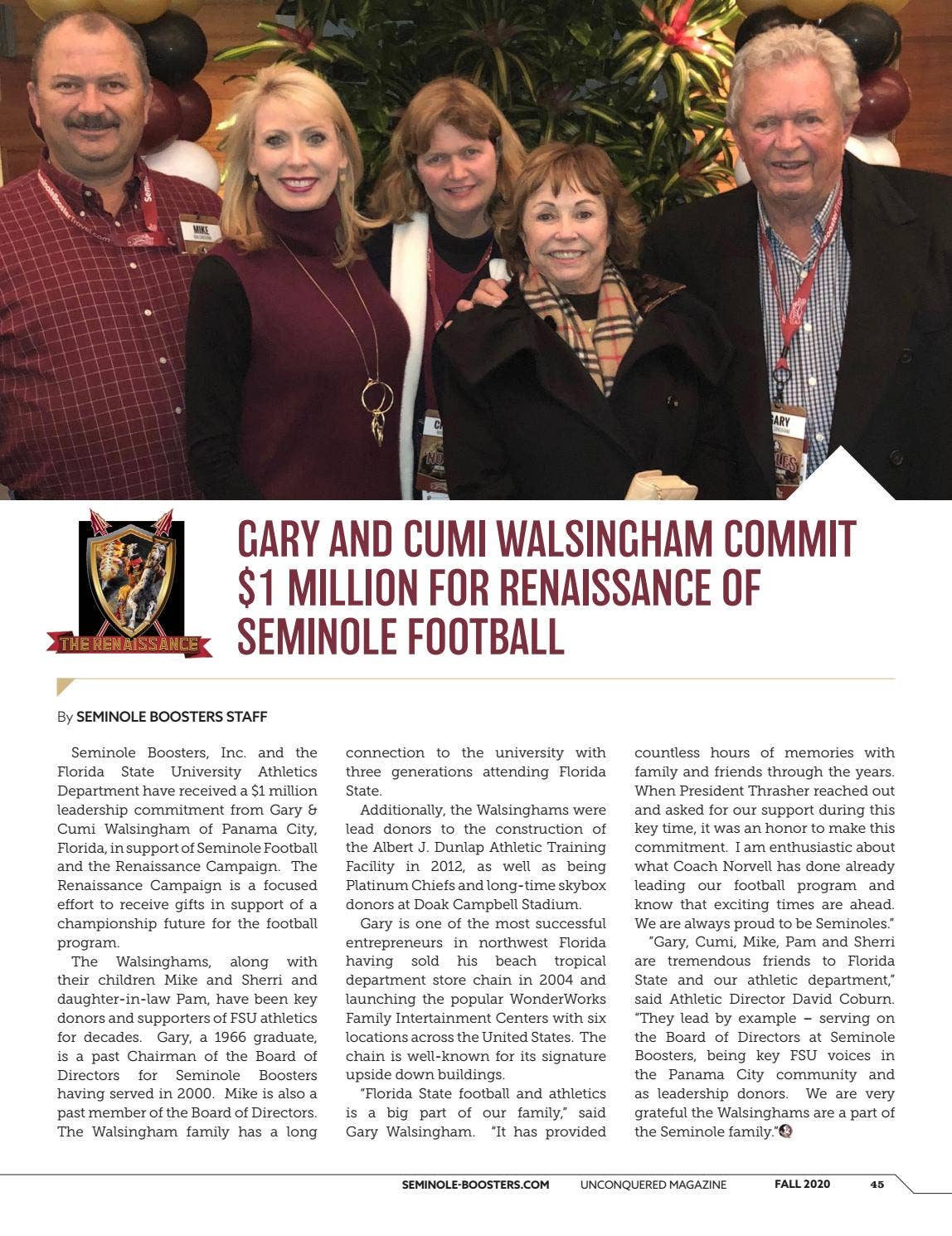 Seminole Boosters Unconquered Magazine Fall 2020 by Seminole Boosters ...