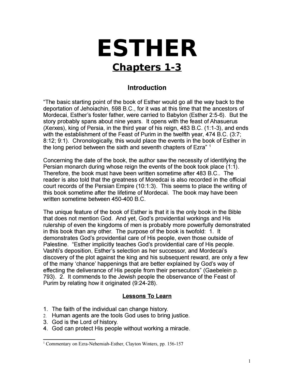 Esther Chapters 1,2,3 Commentary by Mark Dunagan - Issuu