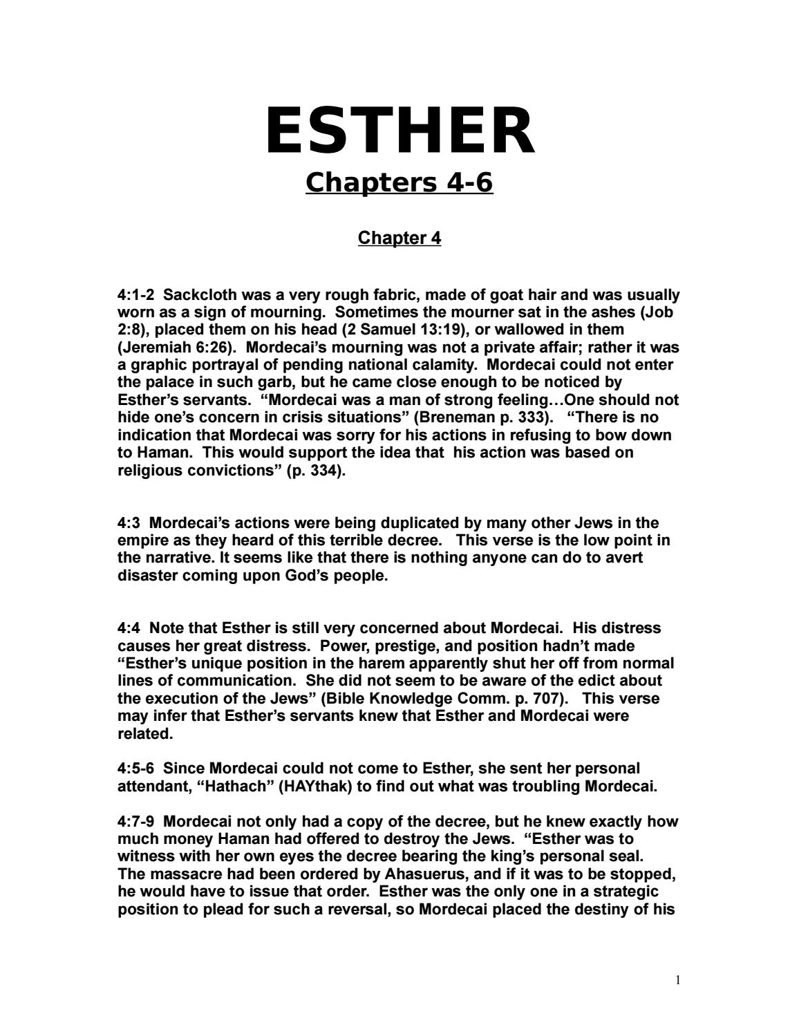 Esther Chapters 4,5,6 Commentary by Mark Dunagan - Issuu