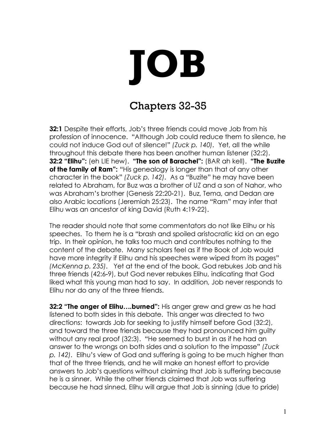 Job Chapters 32,33,34,35 Commentary by Mark Dunagan - Issuu