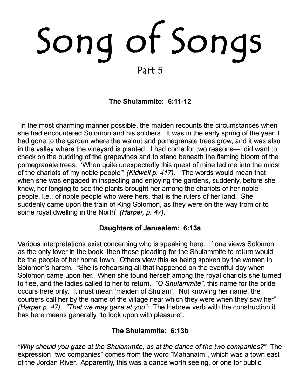 Song of Solomon/Part 5/Commentary by Mark Dunagan - Issuu