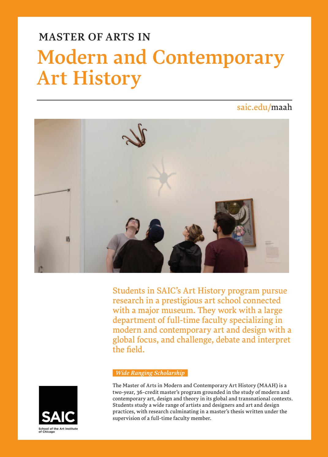 SAIC MA in Modern and Contemporary Art History Brochure by School of ...