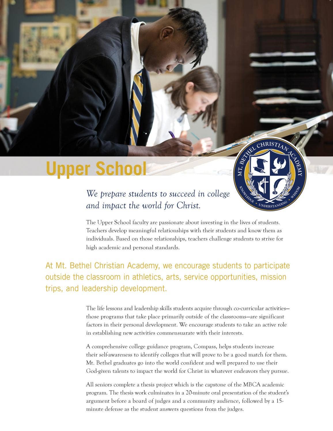 MBCA Upper School Brochure by Mt. Bethel Christian Academy - Issuu