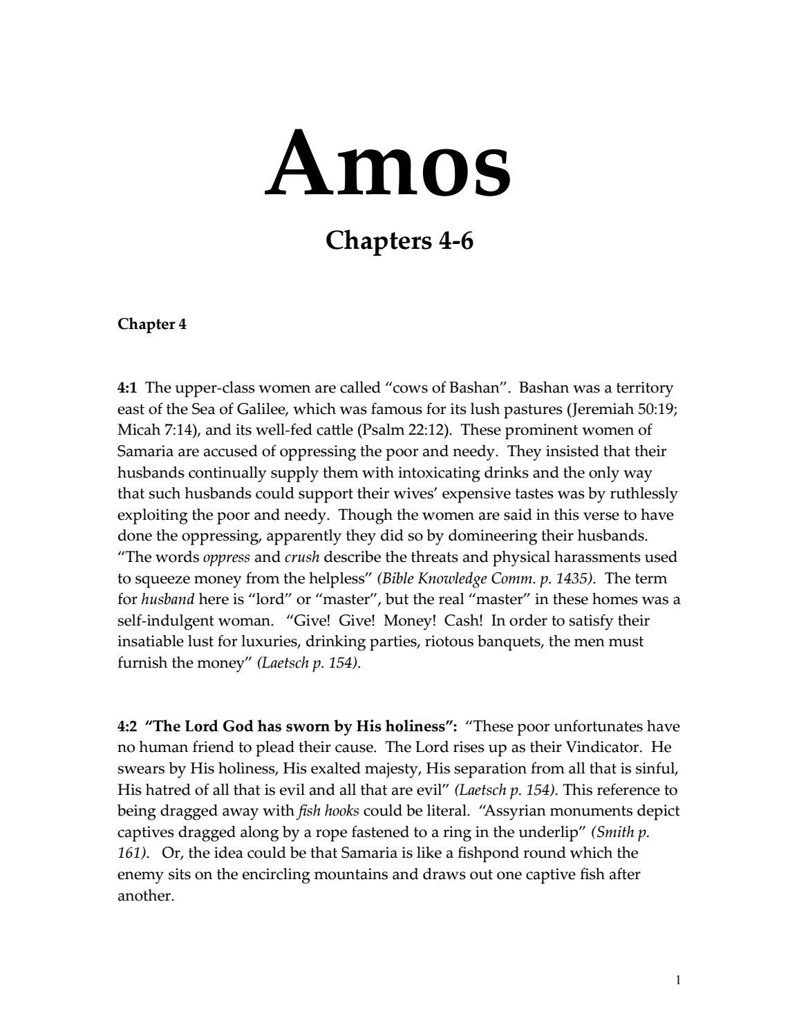 Amos Chapters 4,5,6: Commentary by Mark Dunagan - Issuu