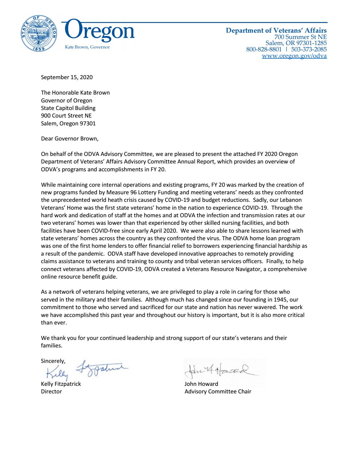 2020 ODVA Annual Report by Oregon Department of Veterans' Affairs - Issuu