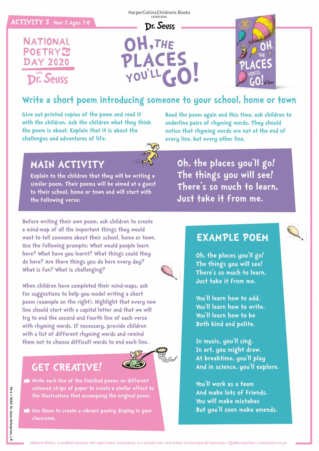 National Poetry Day - Oh, the Places You'll Go! by ...