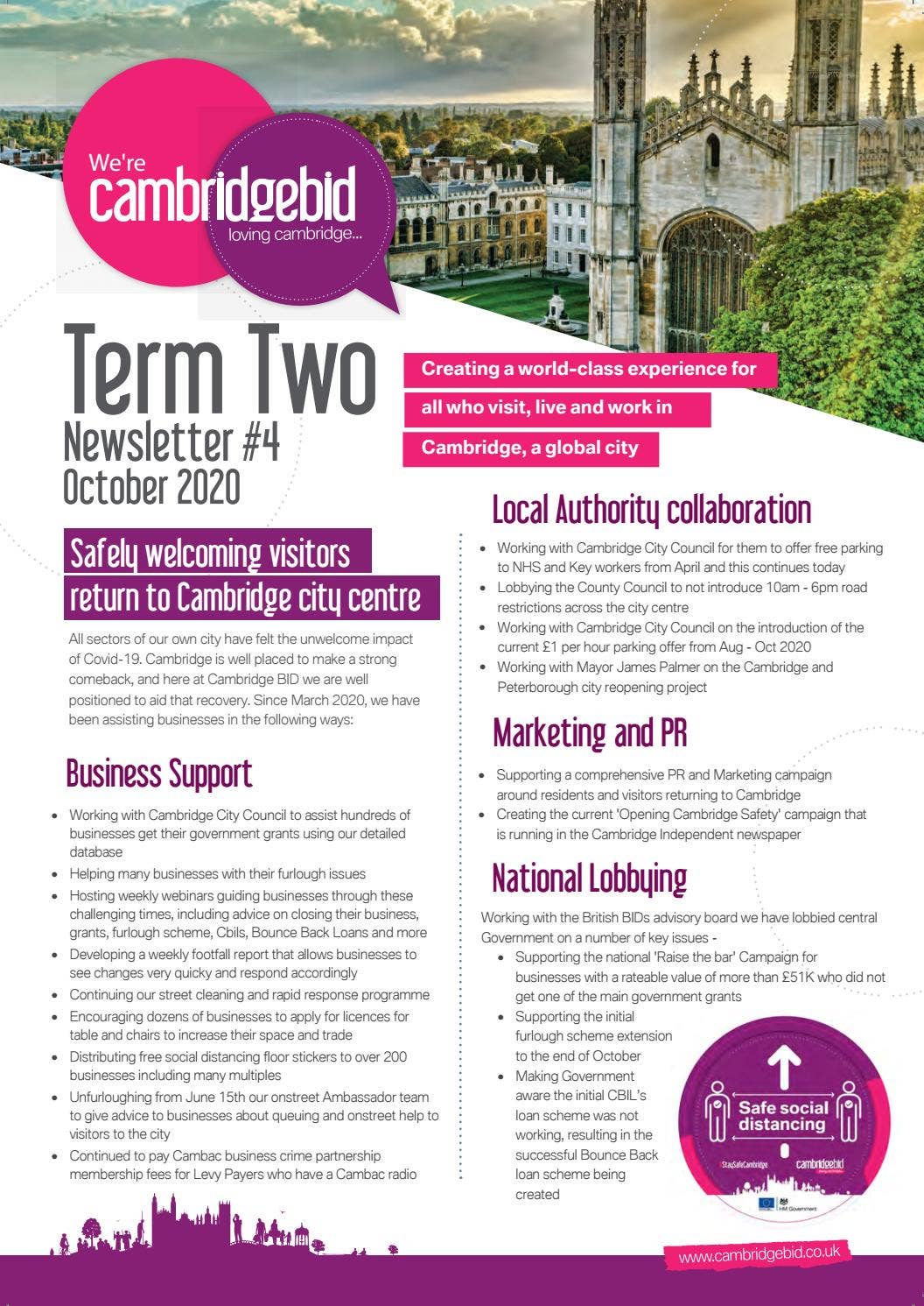 Cambridge BID - October 2020 Newsletter by lovecambridge - Issuu