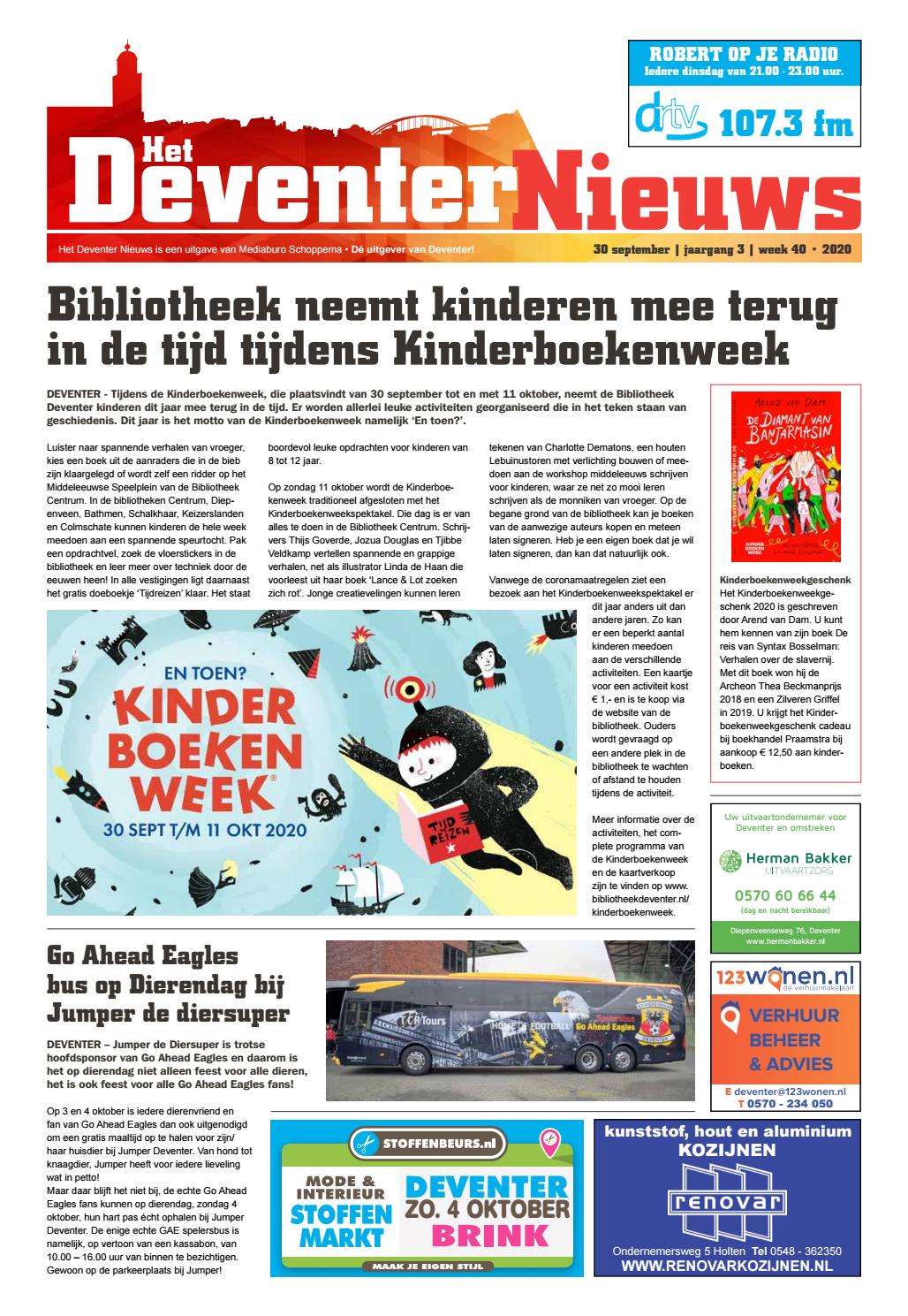 Deventer Nieuws week 40 2020 by Mediaburo Schoppema - Issuu