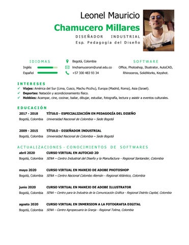 Curriculum Vitae - Leonel M. Chamucero M. 2020 by Leonel Chamucero - Issuu