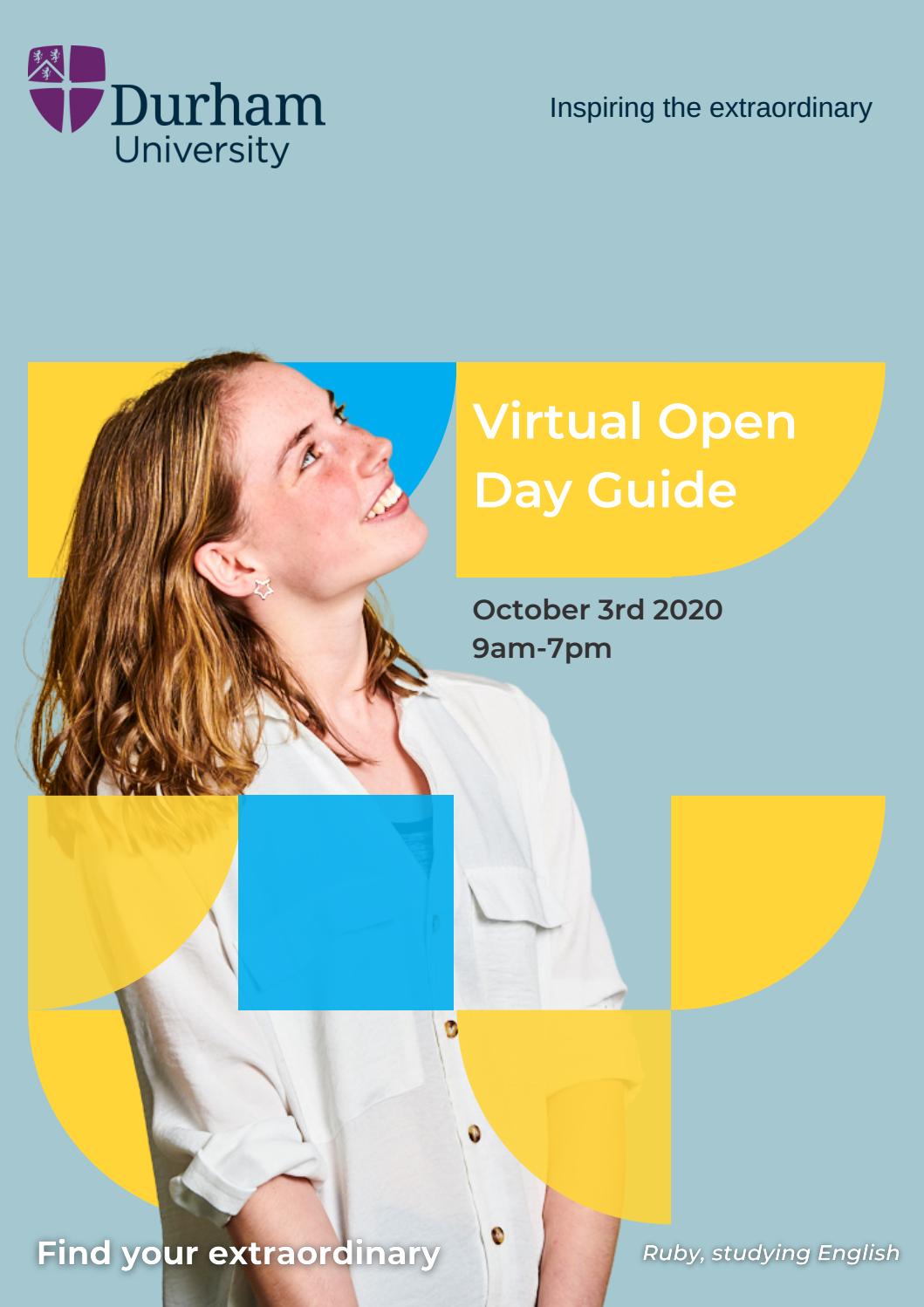 Durham University Virtual Open Day Guide 2020 by Durham University - Issuu