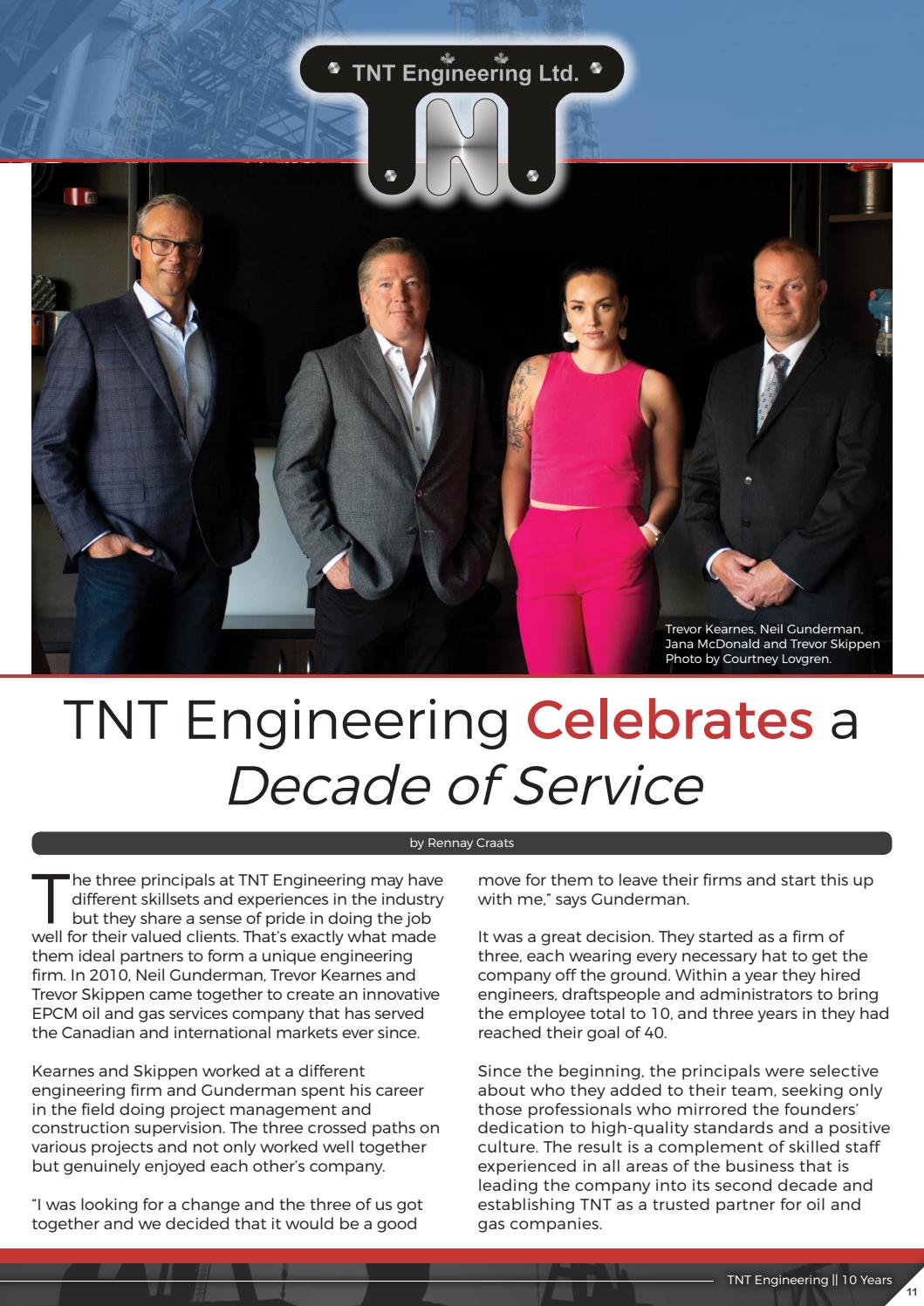 TNT Engineering - Celebrating 10 Years by Business in Edmonton Magazine ...