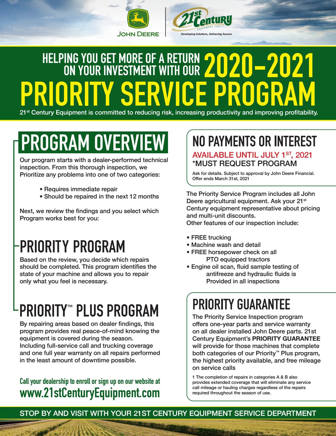 2020-2021 Priority Service Program by 21st Century Equipment LLC - Issuu