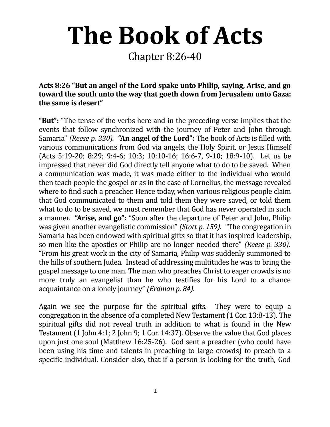 Acts Chapter 8:26-40/Commentary by Mark Dunagan - Issuu