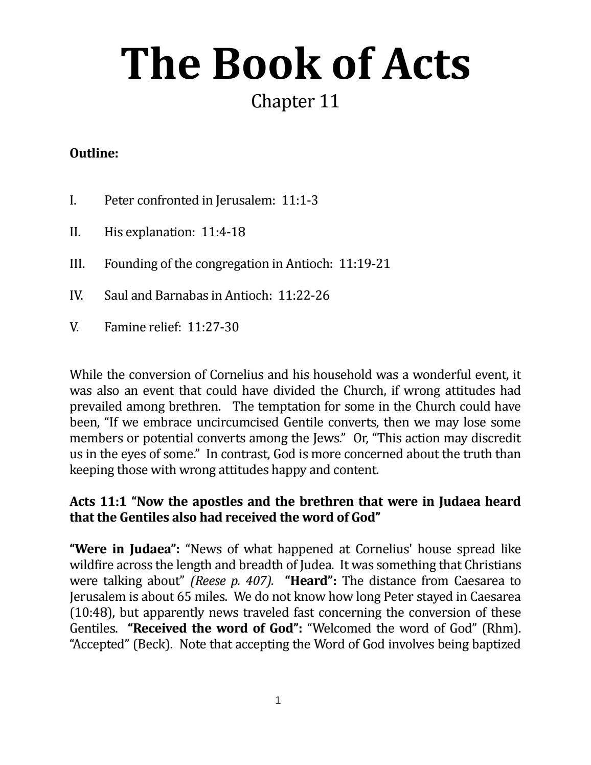 Acts Chapter 11/Commentary by Mark Dunagan - Issuu