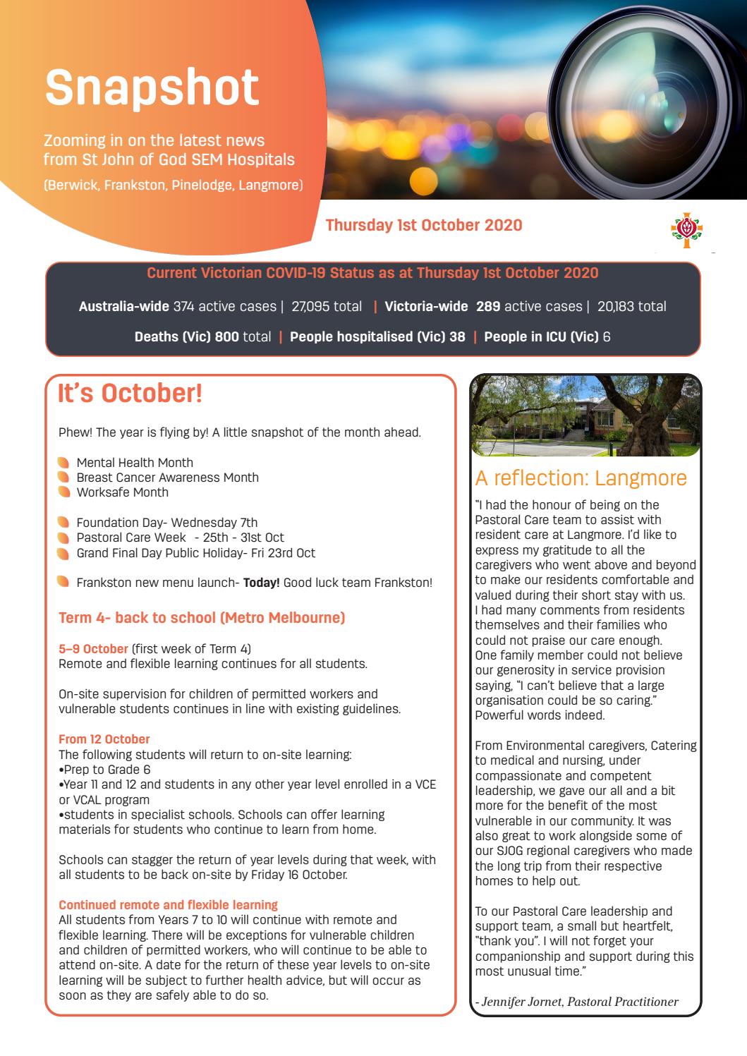 Snapshot- October 1 2020 by lisa.carman@sjog.org.au - Issuu