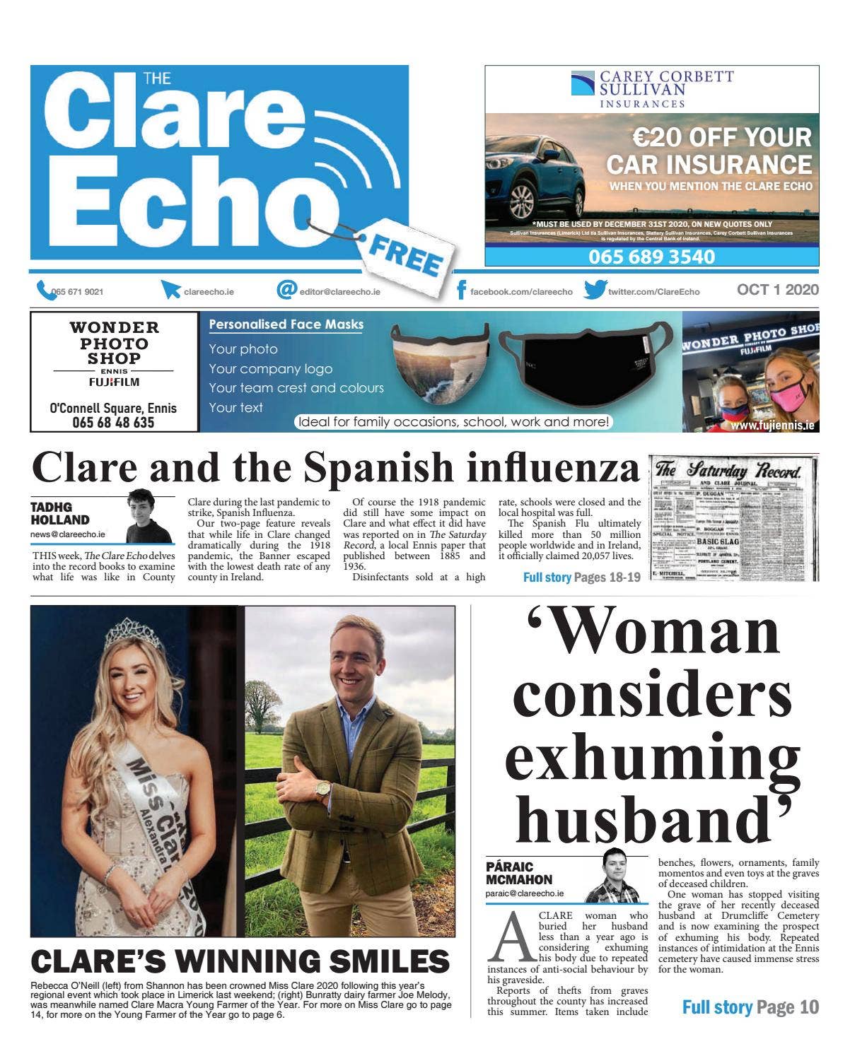 The Clare Echo 01/10/20 by The Clare Echo - Issuu