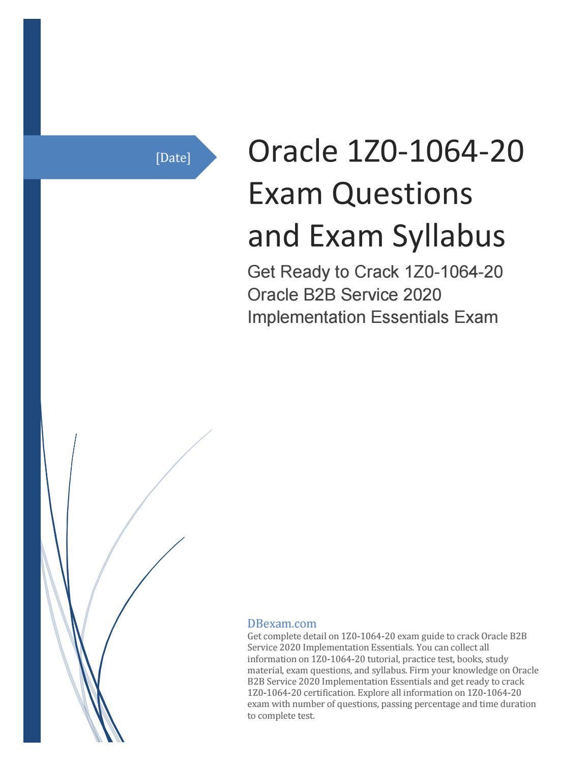 [PDF] Oracle 1Z0-1064-20 Exam Questions and Exam Syllabus by Alice ...
