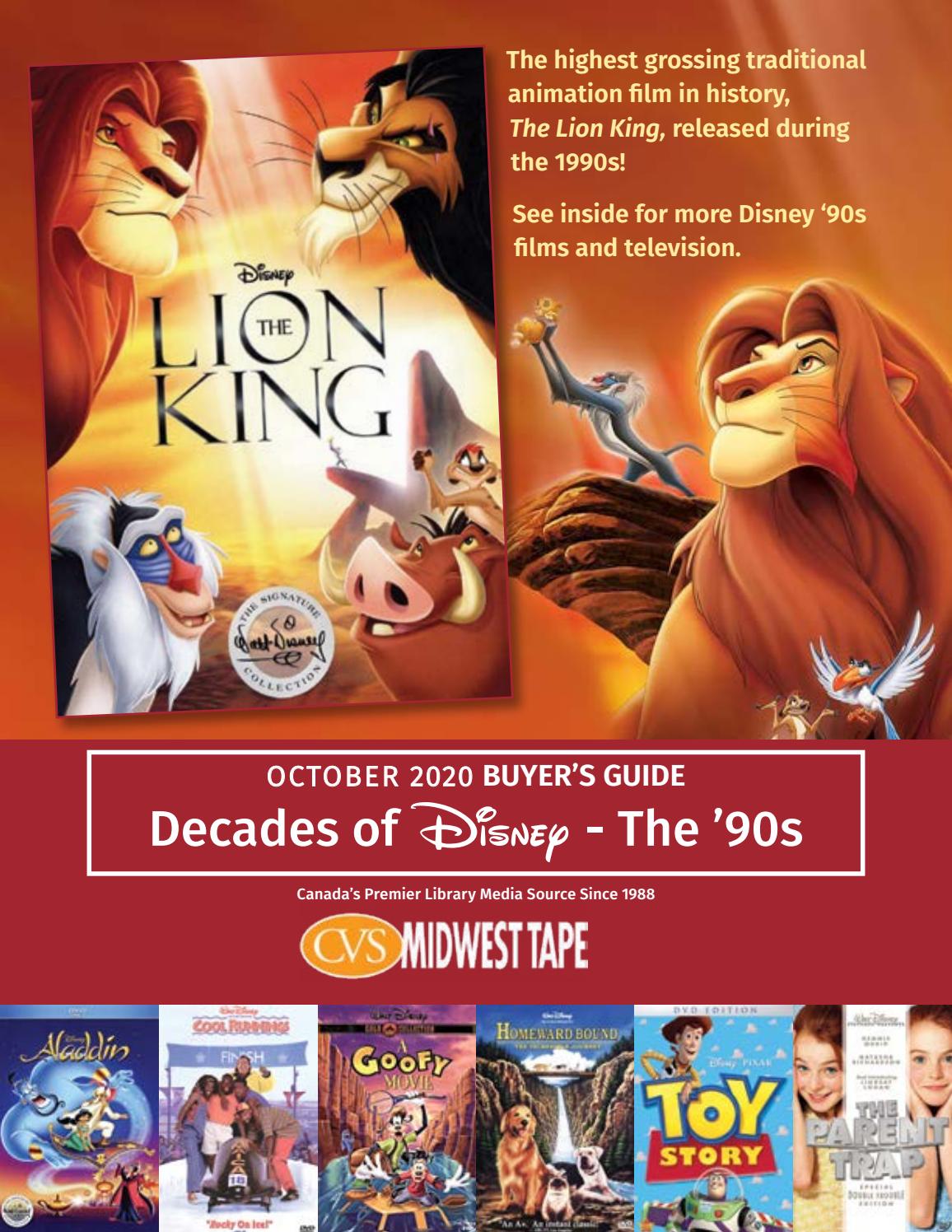 CVS Midwest Tape October Decades of Disney - The '90s Catalog by CVS ...
