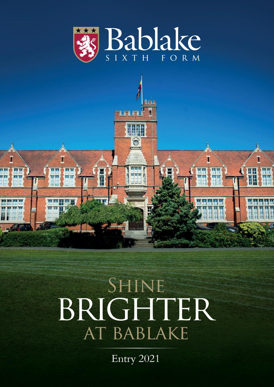 Bablake Sixth Form Prospectus - 2021 Entry by Bablake - Issuu