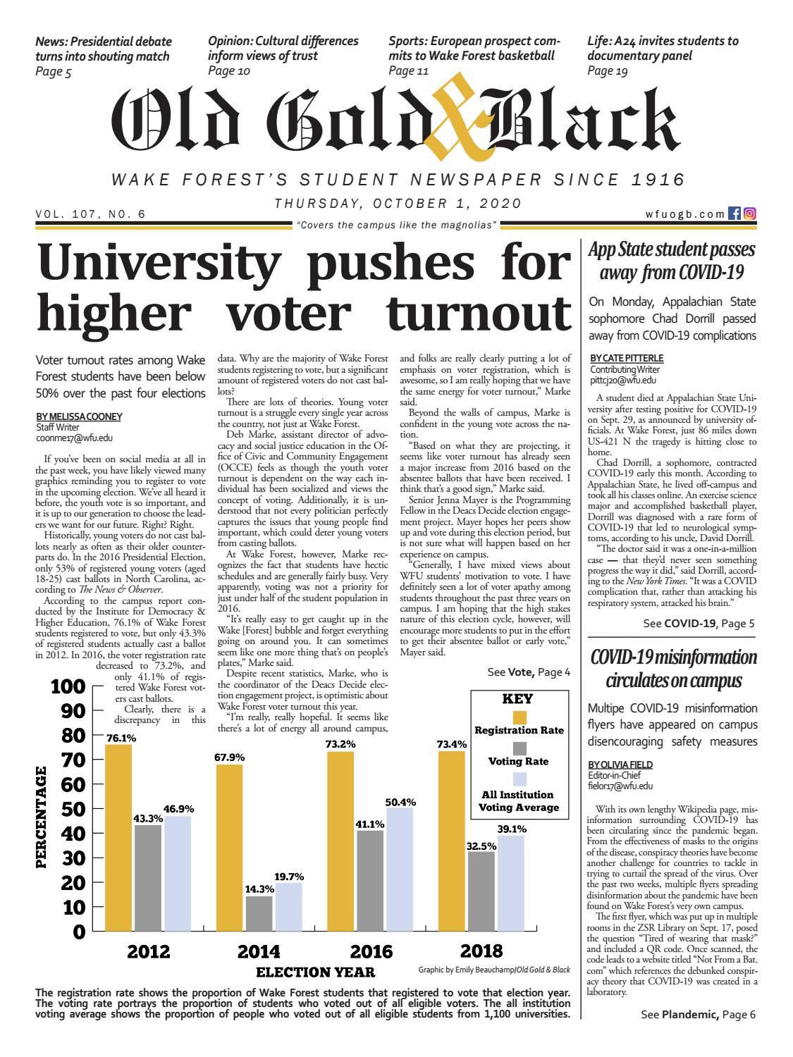 10/1 Issue by Old Gold & Black - Issuu