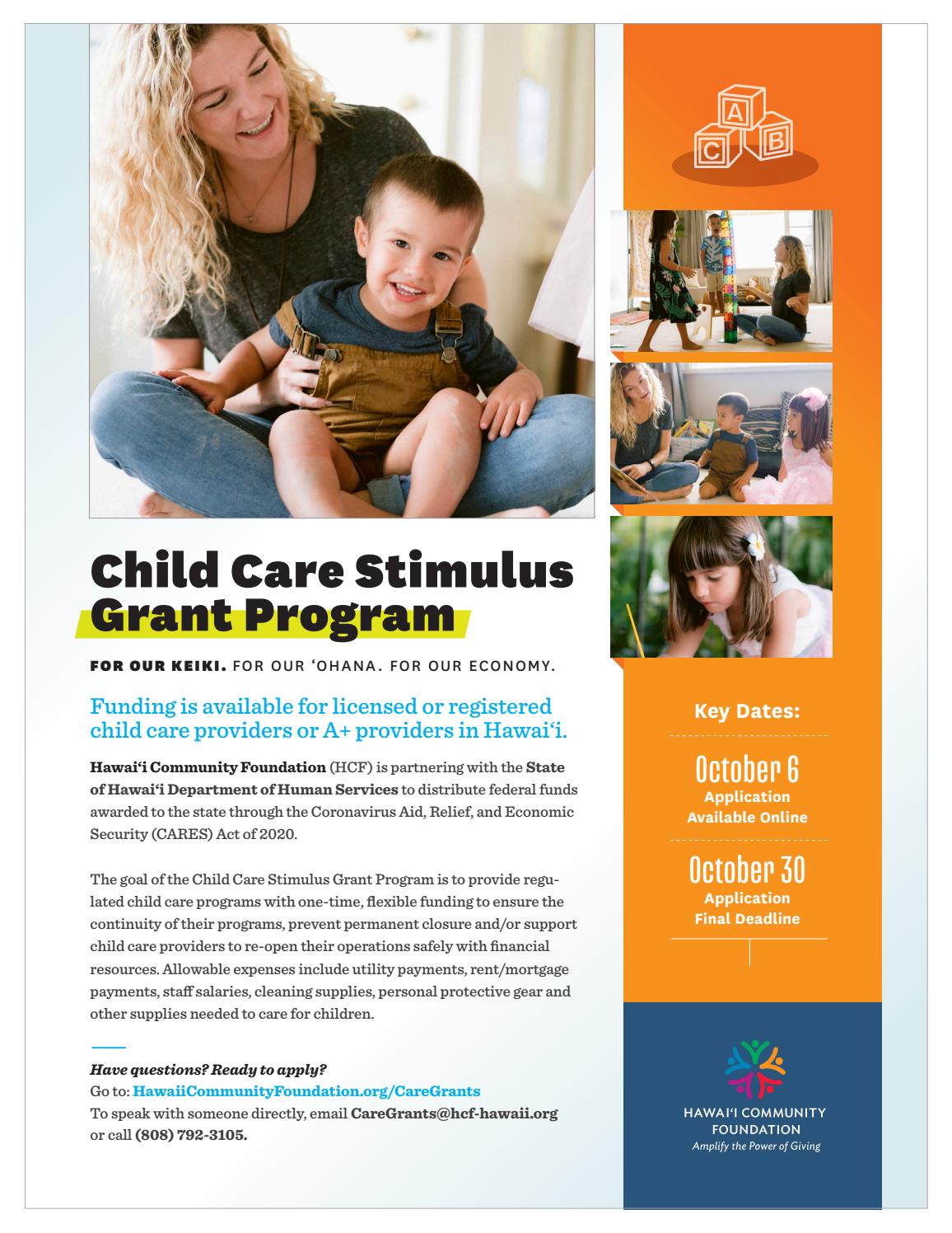 Child Care Stimulus Grant Program by Hawaii Community Foundation - Issuu