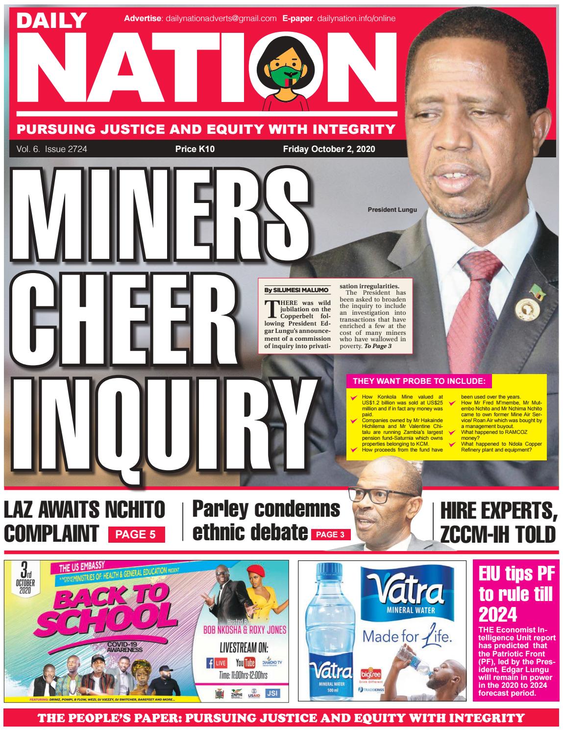 DAILY NATION Friday October 2, 2020 by dailynation - Issuu