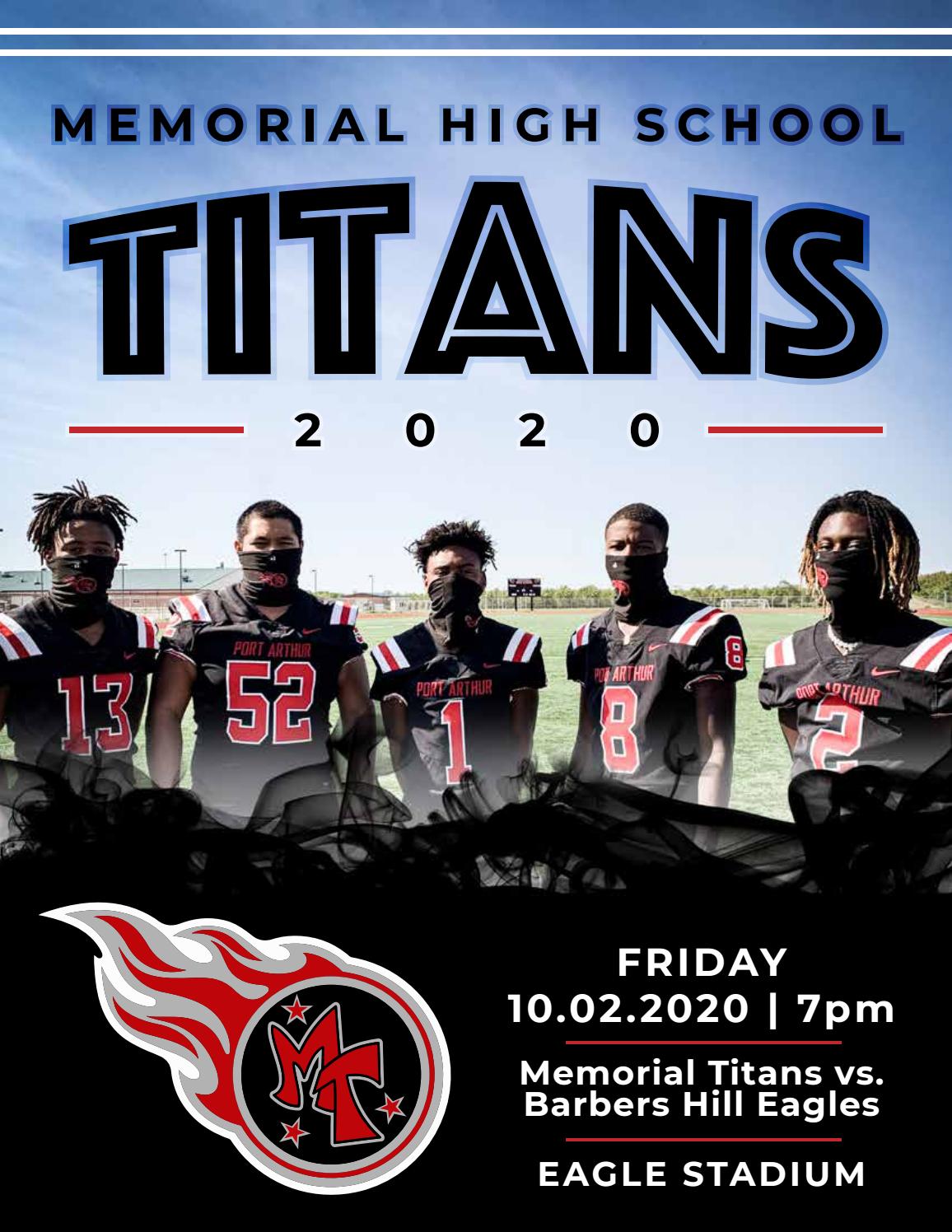 Memorial Titans vs Barbers Hill Eagles Game Program by PAISD Webmaster ...